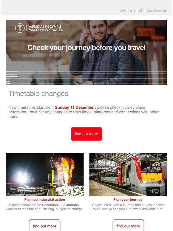 Transport for Wales: Timetable changes in December 2022 | Milled