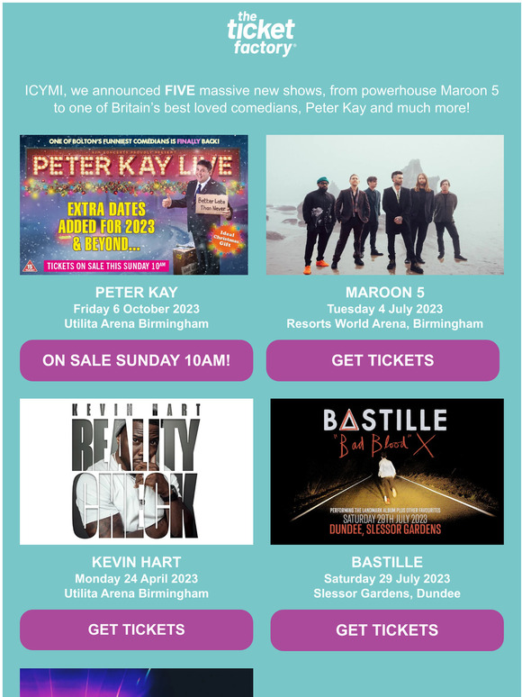 The Ticket Factory: FIVE Massive New Shows On Sale This Week | Milled