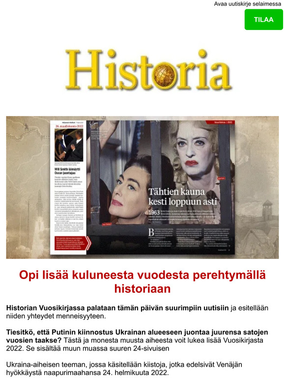Historia: Viimeinen tilaisuus: Historia Vuosikirja 2022 myydään pian loppuun – hyödynnä ...