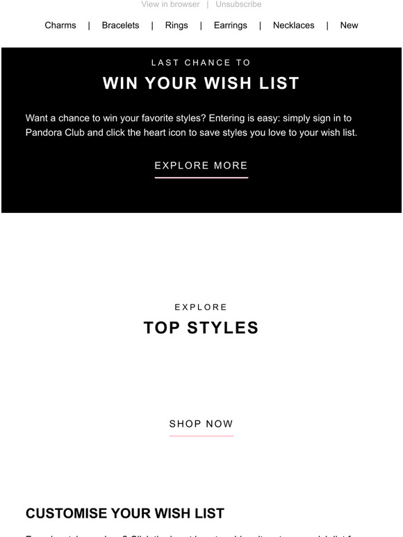 Pandora Email Newsletters: Shop Sales, Discounts, and Coupon Codes