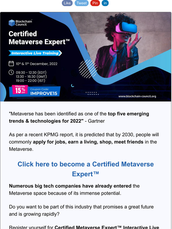 Blockchain Council: 🏃 Last few hours left to Enroll for Certified ...