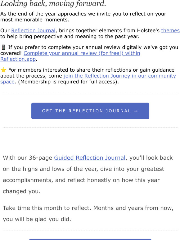Holstee: Your guide for reflection and growth. 📖 | Milled