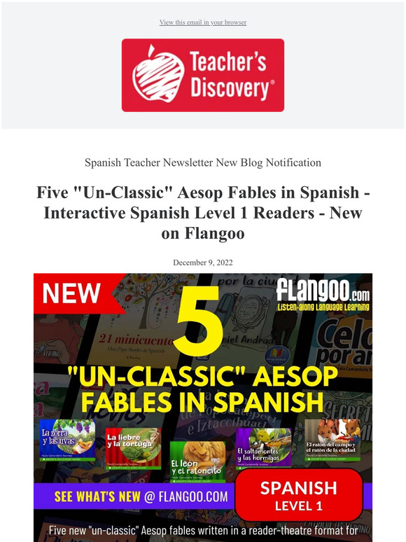 Teacher's Discovery: [Spanish Teachers] Five "Un-Classic" Aesop Fables ...