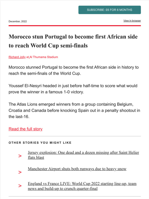 The Independent Morocco Stun Portugal To Become First Ever African