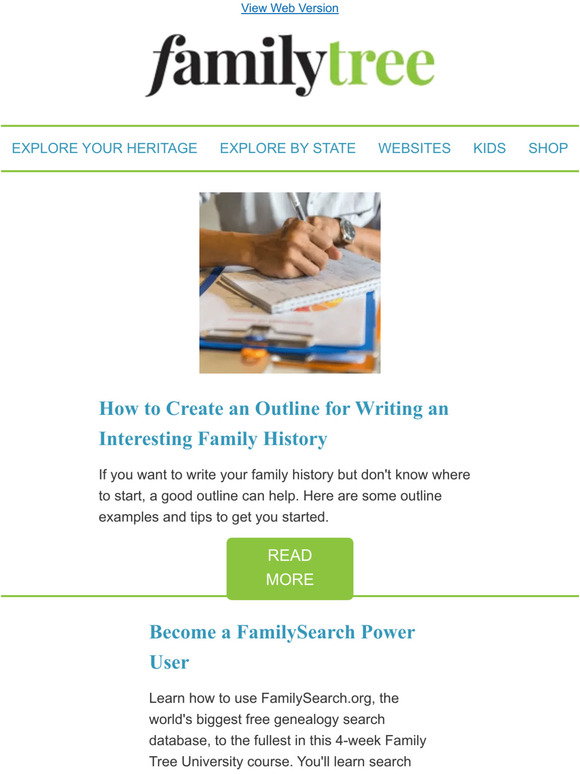 Family Tree Magazine: How to Create an Outline for Writing an ...