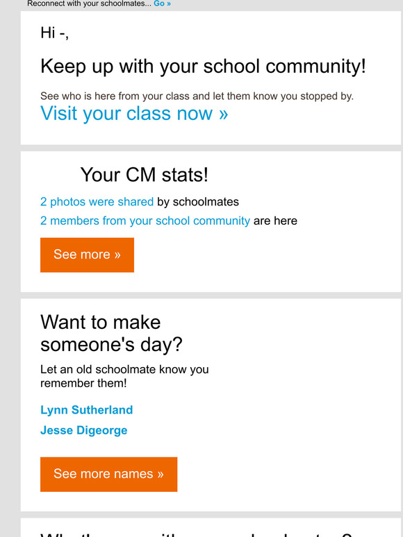 Classmates: See what you may have missed at Classmates.com! | Milled