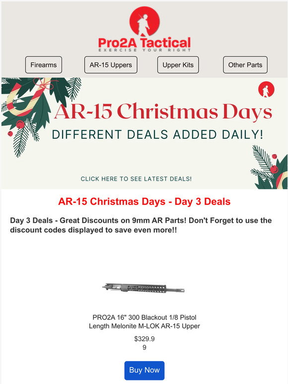 Pro2A Tactical: AR-15 Christmas Days - Day 4 - 300 Blackout Upper Deals ...