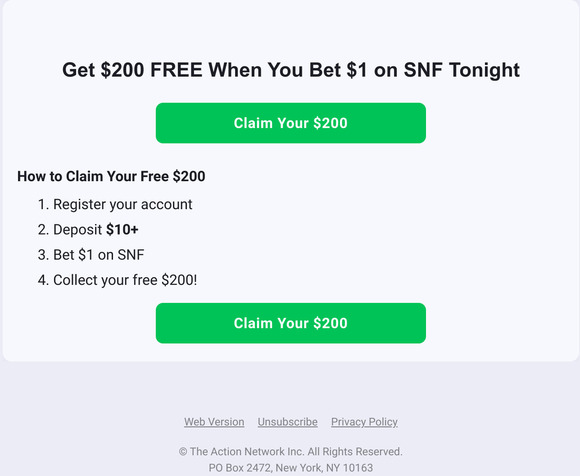 Action Network: It's Sunday Fund-Day! Here's Your Free $200 | Milled