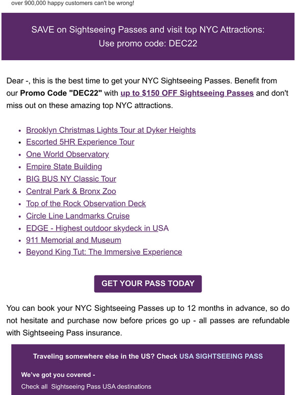 Sightseeing Pass CJ: DECEMBER SALE ⏰ Use code Dec22 & save up to $150 | Milled