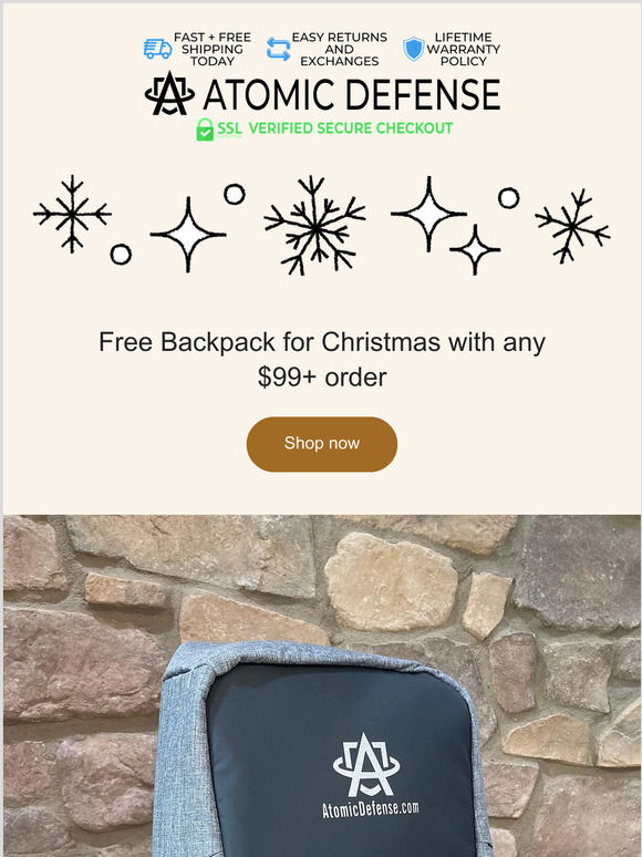Atomic Defense: Receive a Free Backpack for Christmas! | Milled