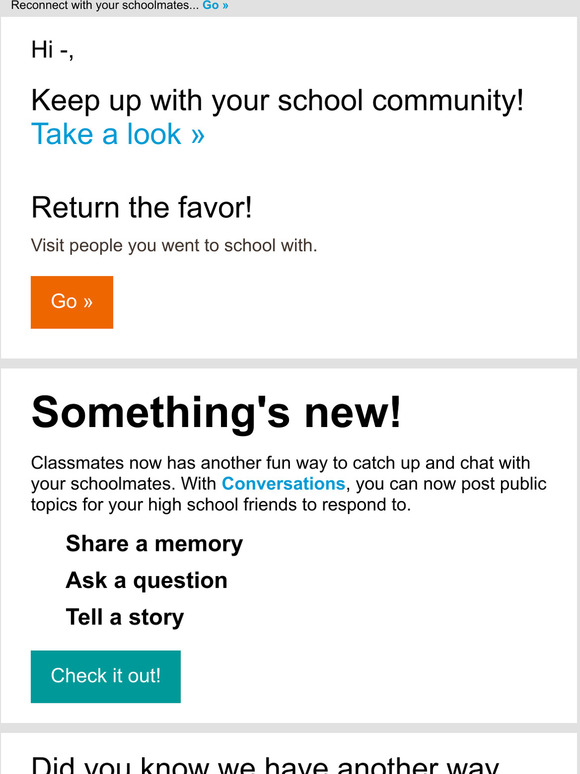 Classmates: See what you may have missed at Classmates.com! | Milled