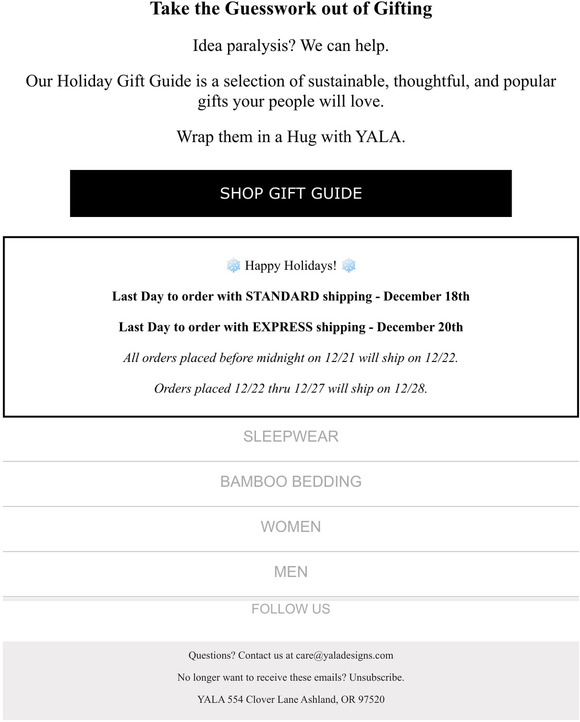 Yala: ️ Your Gifting Cheat Sheet | Milled