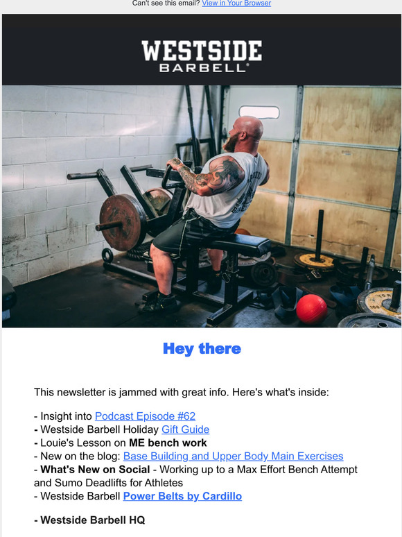 Westside Barbell: Westside Weekly - Base Building | Milled