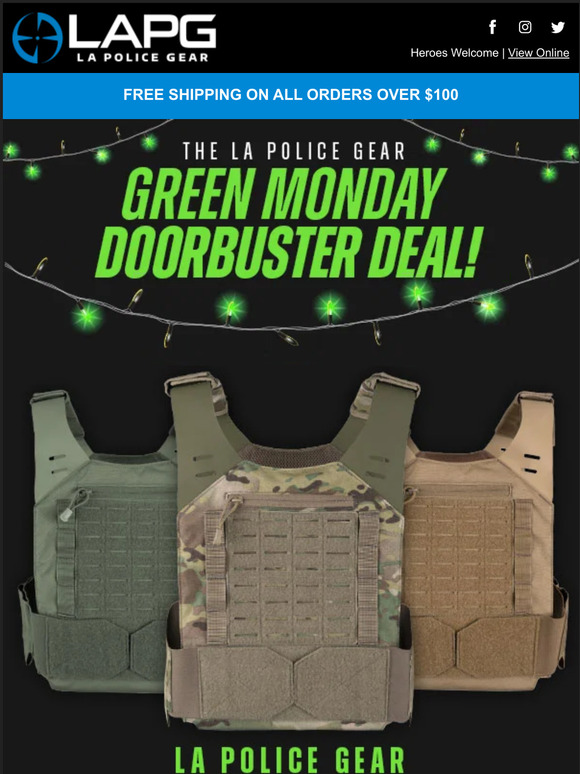 LA Police Gear: Doorbuster - $30 off our Low Vis Plate Carrier | Milled