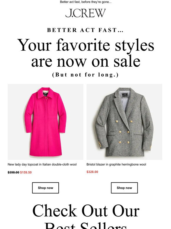 J.Crew: Price drop! The New lady day topcoat in Italian double-cloth ...