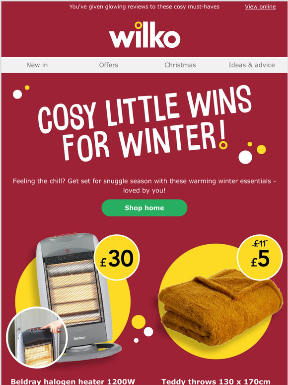 Wilko.com: ️ Little wins to keep out the cold | Milled