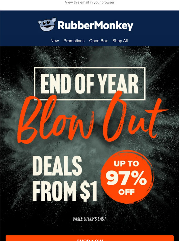Rubber Monkey: End of Year BLOWOUT 💥 Up to 97% OFF! | Milled