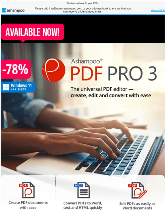 Ashampoo: The universal PDF editor - create, edit and convert with ease ...