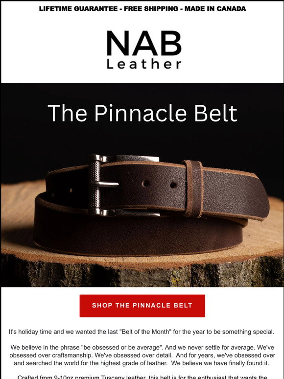 NAB Leather: Belt of the Month - The Pinnacle Belt | Milled