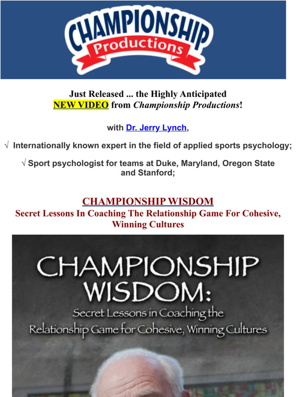 Championship Productions: NEW VIDEO: Championship Wisdom By Dr. Jerry ...