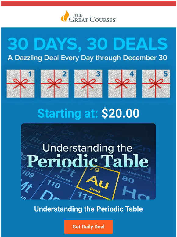 The Great Courses: Deal of the Day - Understanding the Periodic Table ...