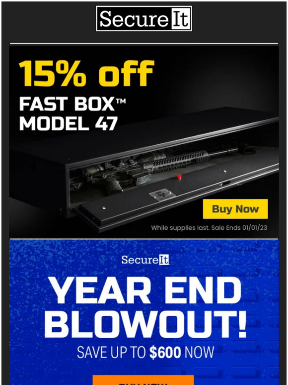 SecureIt Gun Storage: 15% off Fast Box™ Model 47 hidden gun safe | Milled