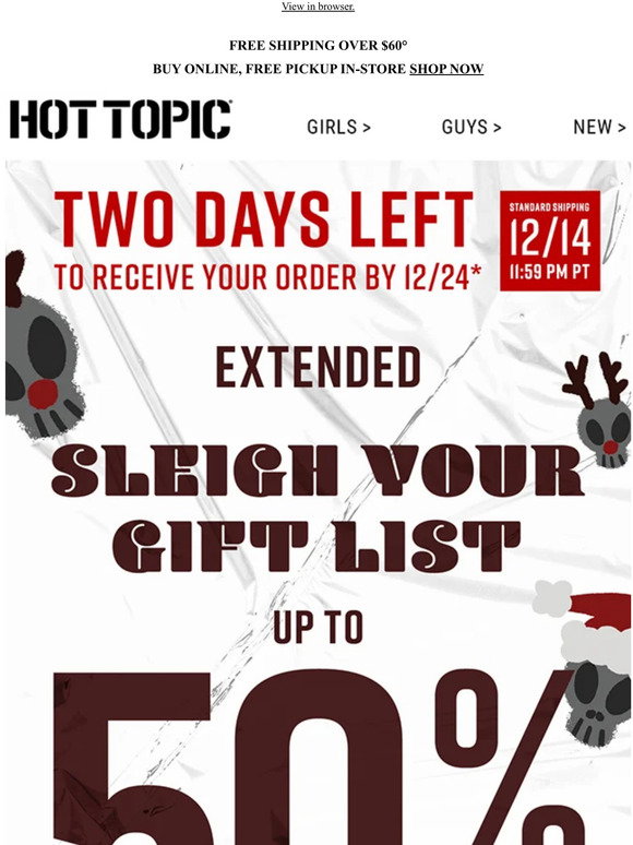 Hot Topic: 🎇 EXTENDED! Up to 50% OFF! 🎇 | Milled