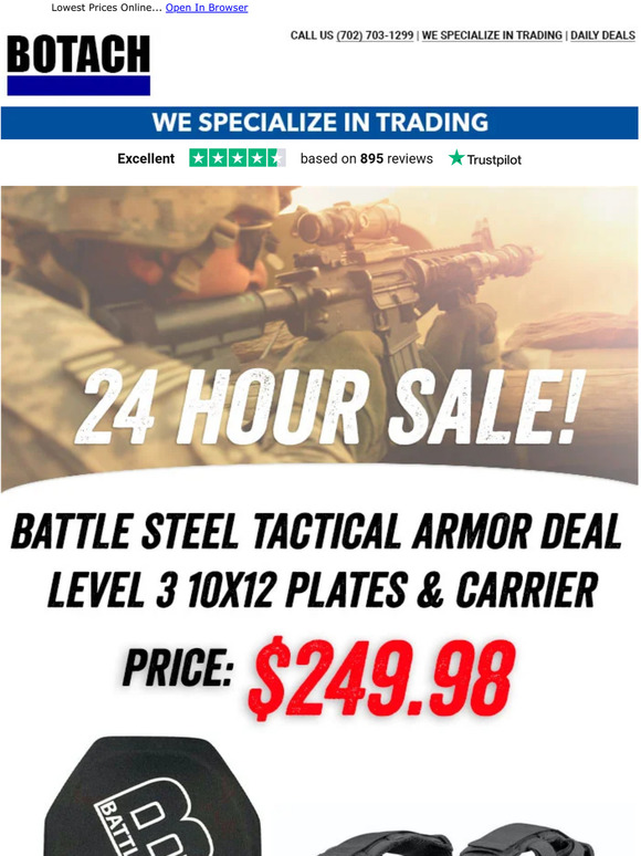 Botach Tactical: 24 HOUR SALE! Battle Steel Tactical Armor Deal Level 3 ...