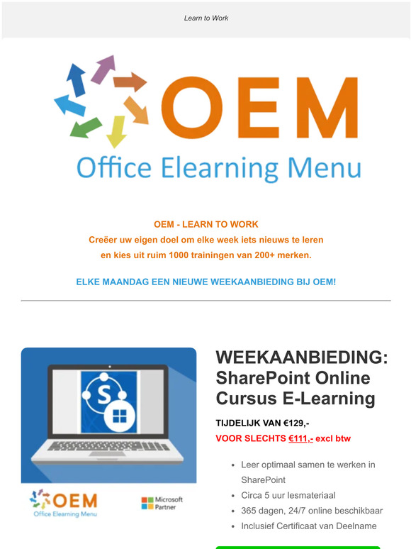 Office Elearning Menu: Deelt u alle kennis met SharePoint? | Milled