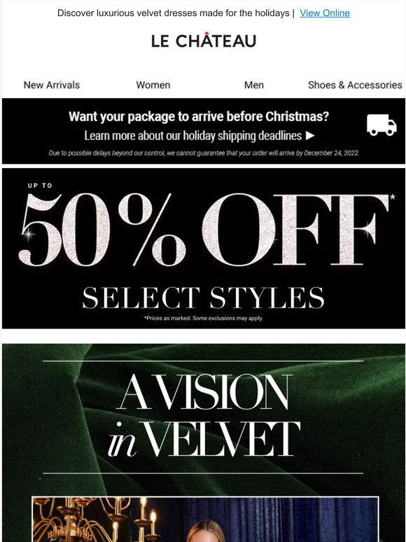 Le Château: Discover luxurious velvet dresses made for the holidays ...