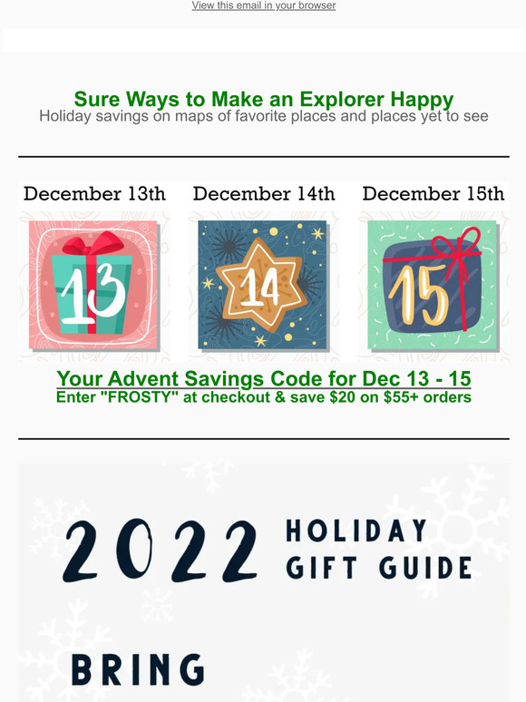 Maps.com: Your Advent Holiday Savings on Maps thru Dec 15th | Milled