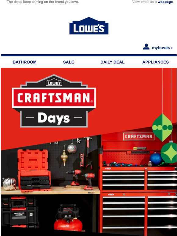 Lowe's: Keep saving during CRAFTSMAN Days. 🧰 | Milled