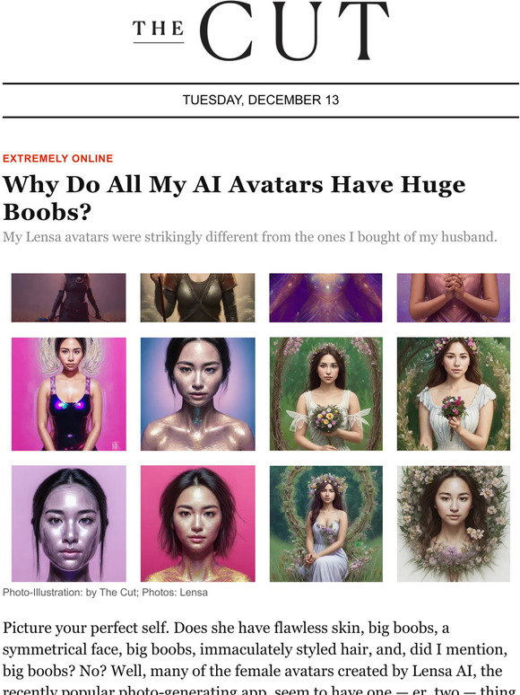 The Cut Why Do All My Ai Avatars Have Huge Boobs Milled 9290
