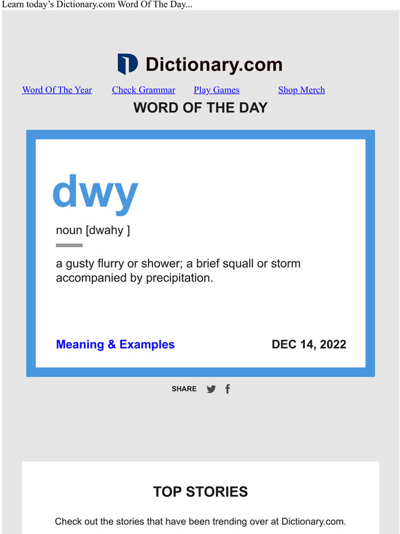Dictionary.com: dwy | Word of the Day | Milled