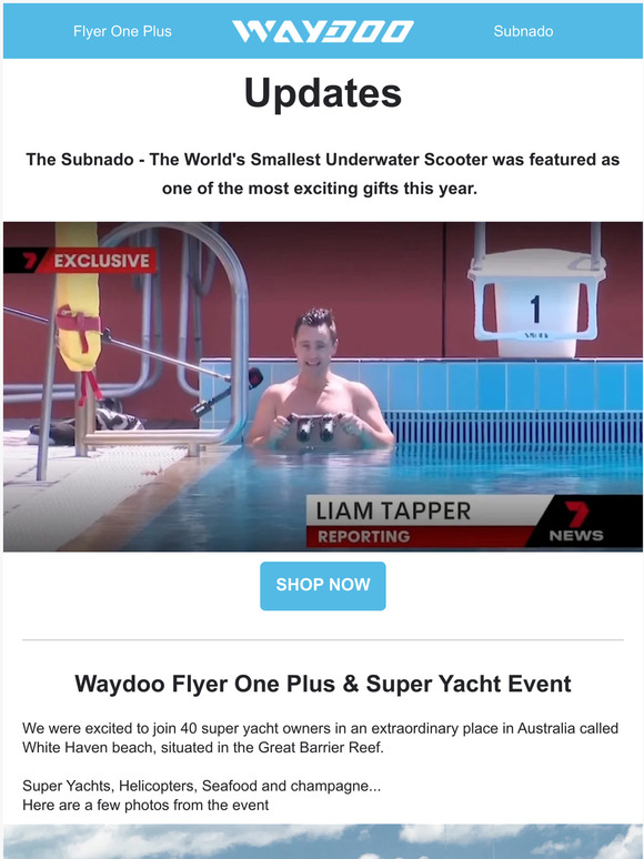 Waydoo: Subnado makes the news, Super Yacht Efoiling | Milled