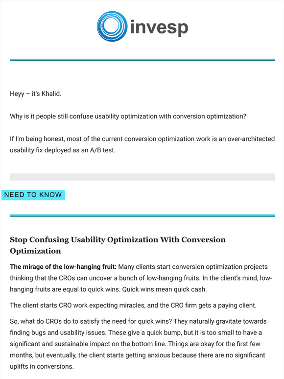 Invesp: Stop Confusing Usability Optimization With Conversion ...