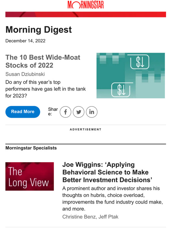 Morningstar: The 10 Best Wide-Moat Stocks of 2022 | Milled