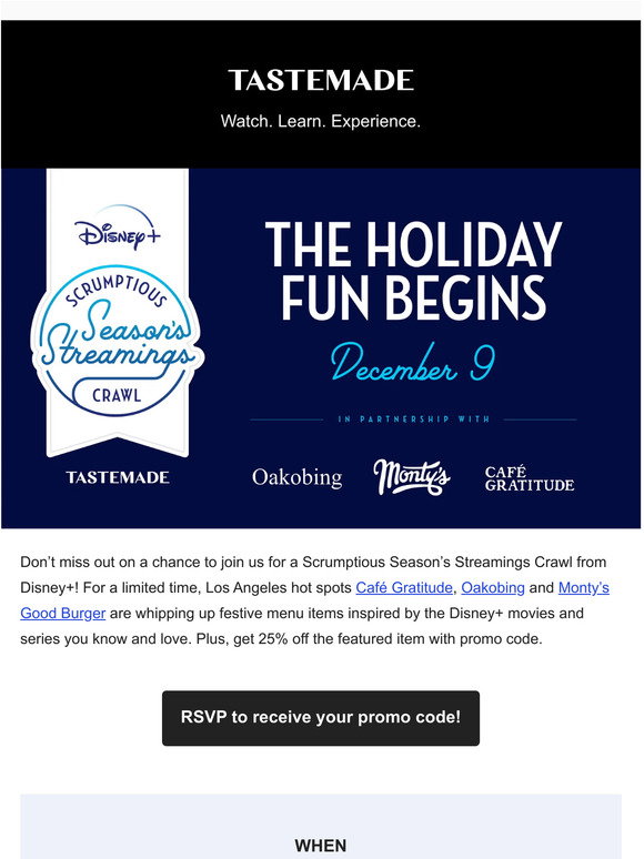 Tastemade: It’s time; the Disney+ food crawl is starting! | Milled