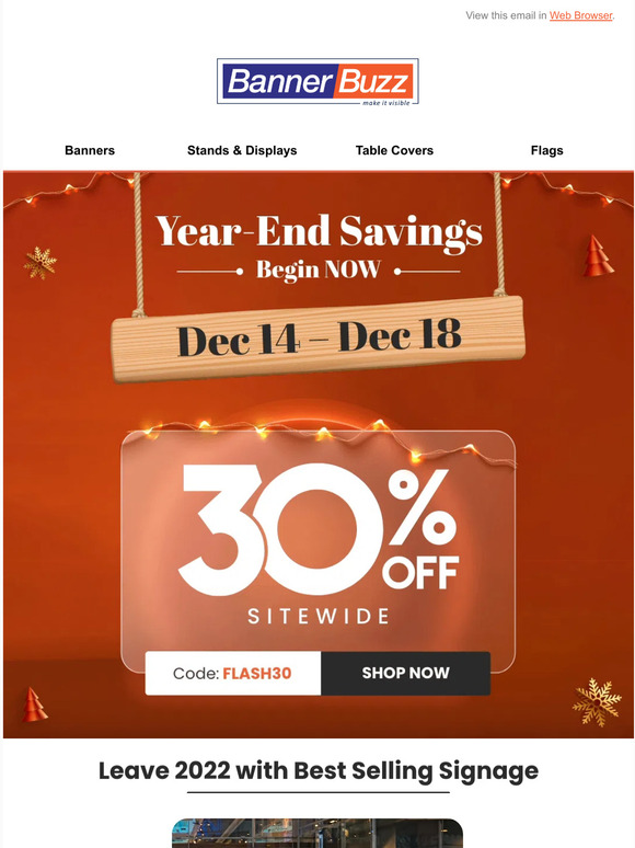 Bannerbuzz: Hot Sellers Now 30% Off [5 DAYS ONLY] | Milled