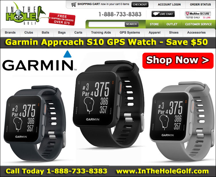 IN THE HOLE GOLF: ⛳ Garmin Approach S10 GPS Golf Watch - SAVE $50 | Milled