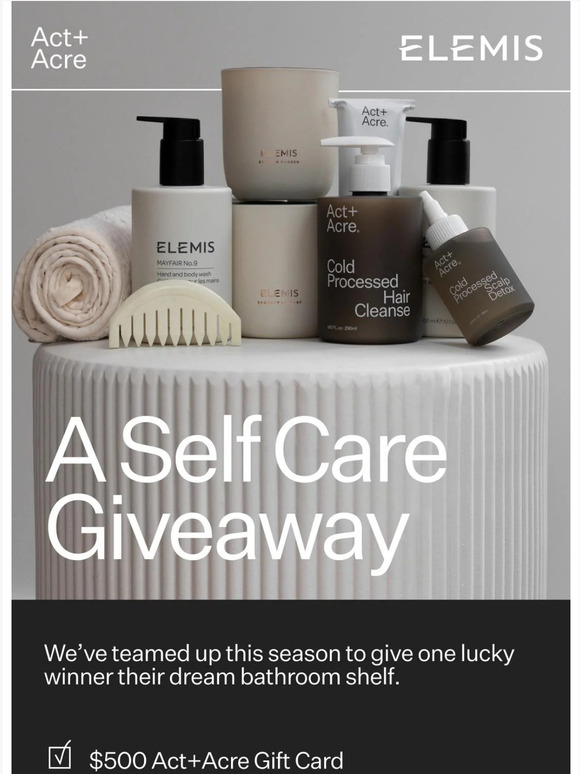 Act + Acre: A Self Care Giveaway | Milled