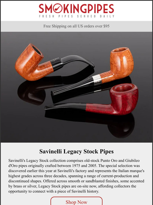 Smokingpipes: Savinelli Legacy Stock Pipes | Old-Stock Punto Oro and ...