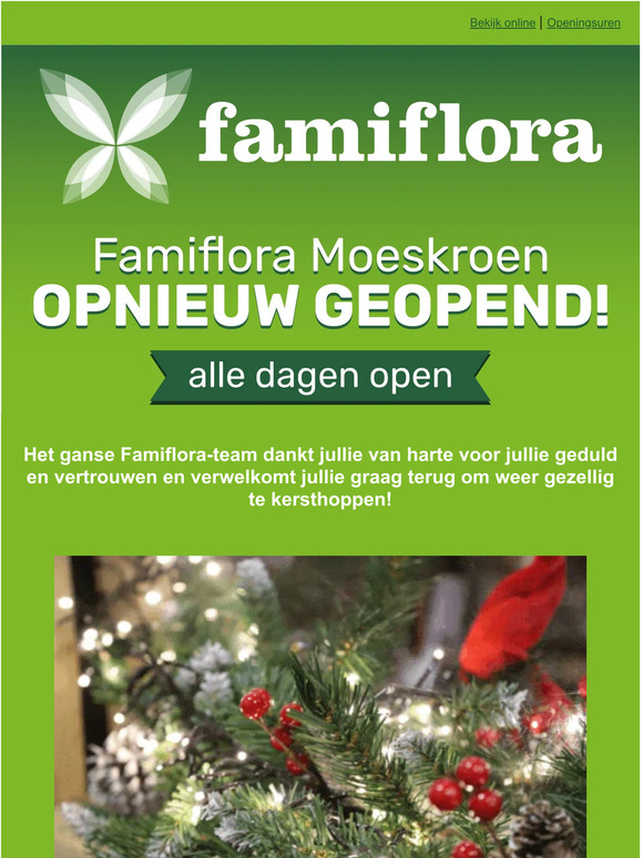 Famiflora: Welkom terug bij Famiflora Moeskroen 💚 | Milled