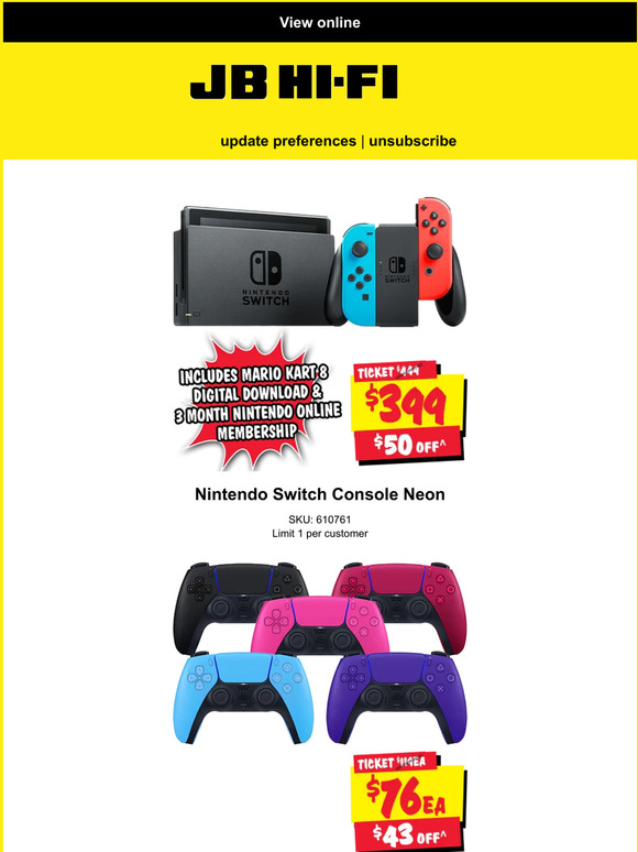 JB Hi-Fi: Nintendo Switch $399 – New Catalogue Out Now! | Milled