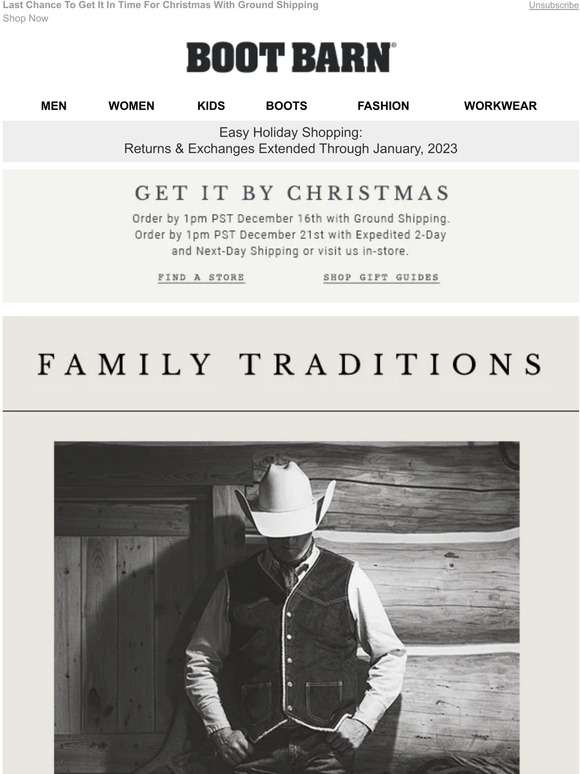 BootBarn.com: Gifts For The Whole Family | Milled