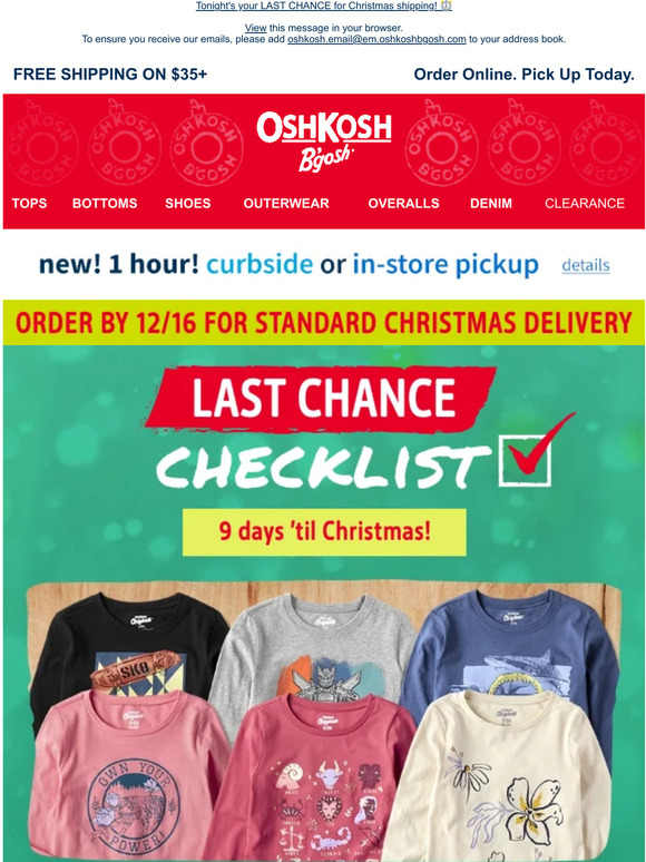 OshKosh B'gosh: $6+ gift-worthy styles! 🛷 Fill your sleigh & don’t ...