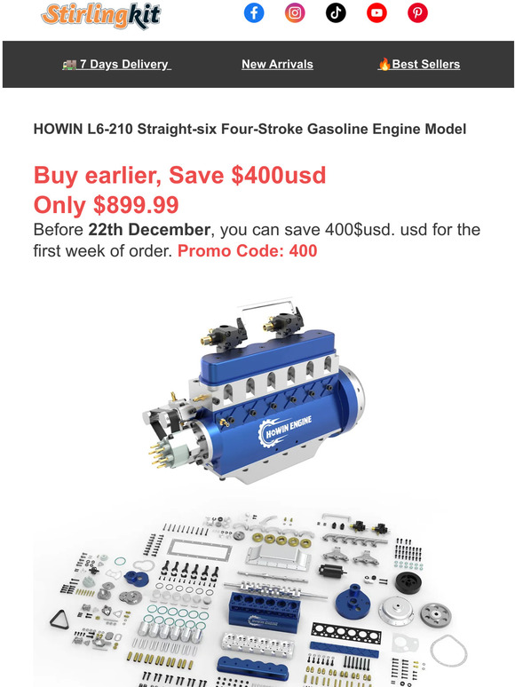 Shenzhen Meng Zhi Wu Network Co.Ltd (Stirlingkit): 💥Howin Inline-Six ...