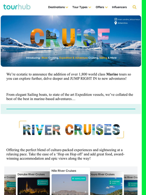 Tour Hub: Introducing River, Expedition, Sailing & Polar Cruises...🚢 ...