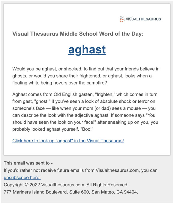 Visual Thesaurus: Visual Thesaurus Middle School Word of the Day ...