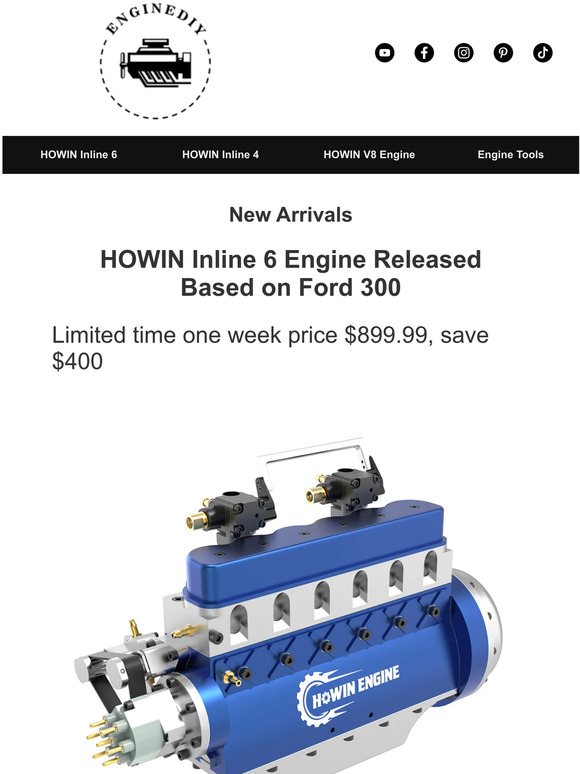 Enginediy: New Arrivals 🎉HOWIN Inline 6 Engine Released! | Milled